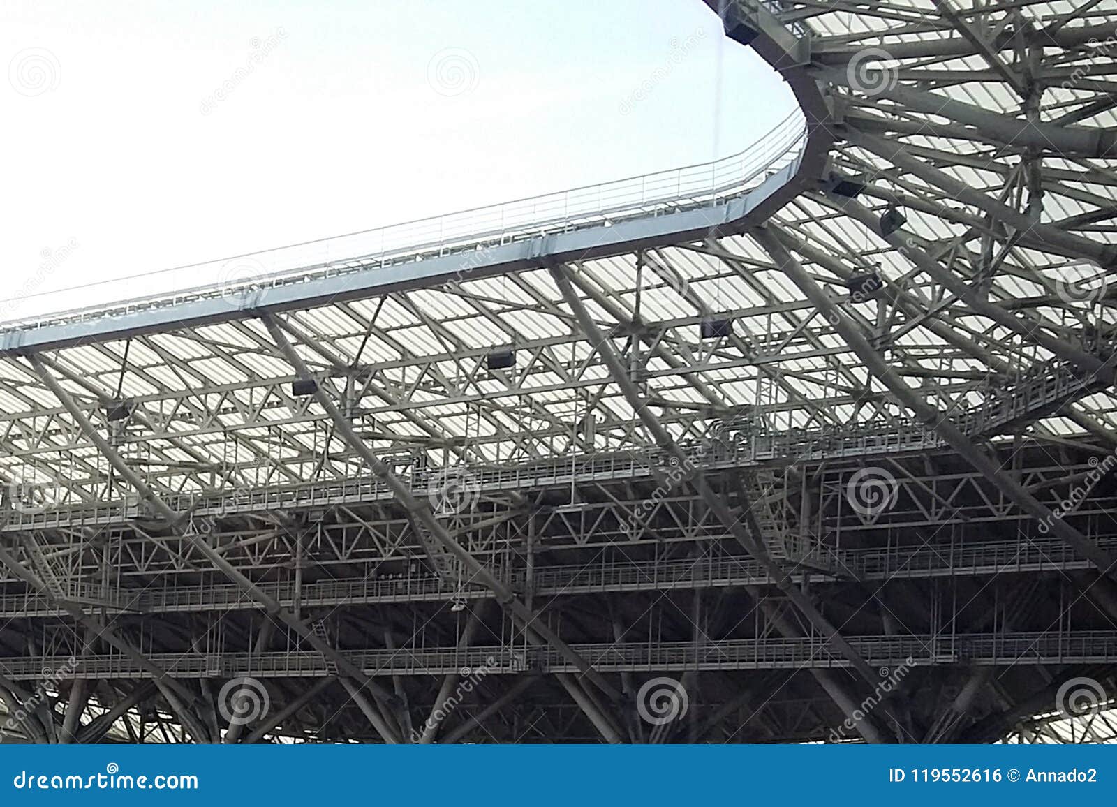 The Roof Construction of the Stadium Stock Photo - Image of football ...