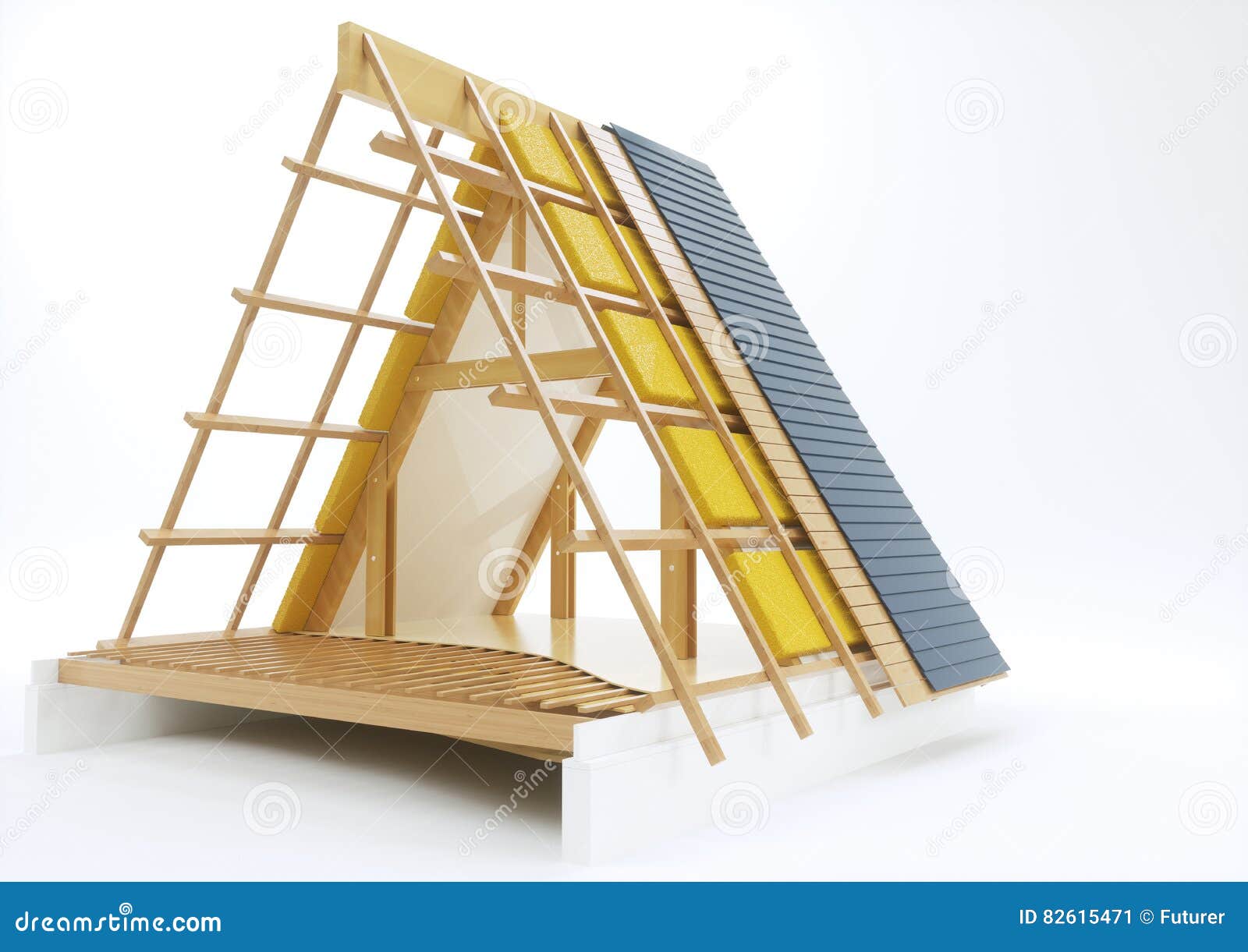 Roof Construction Showing Rafters And Purlins Icon Illustration Cartoon ...