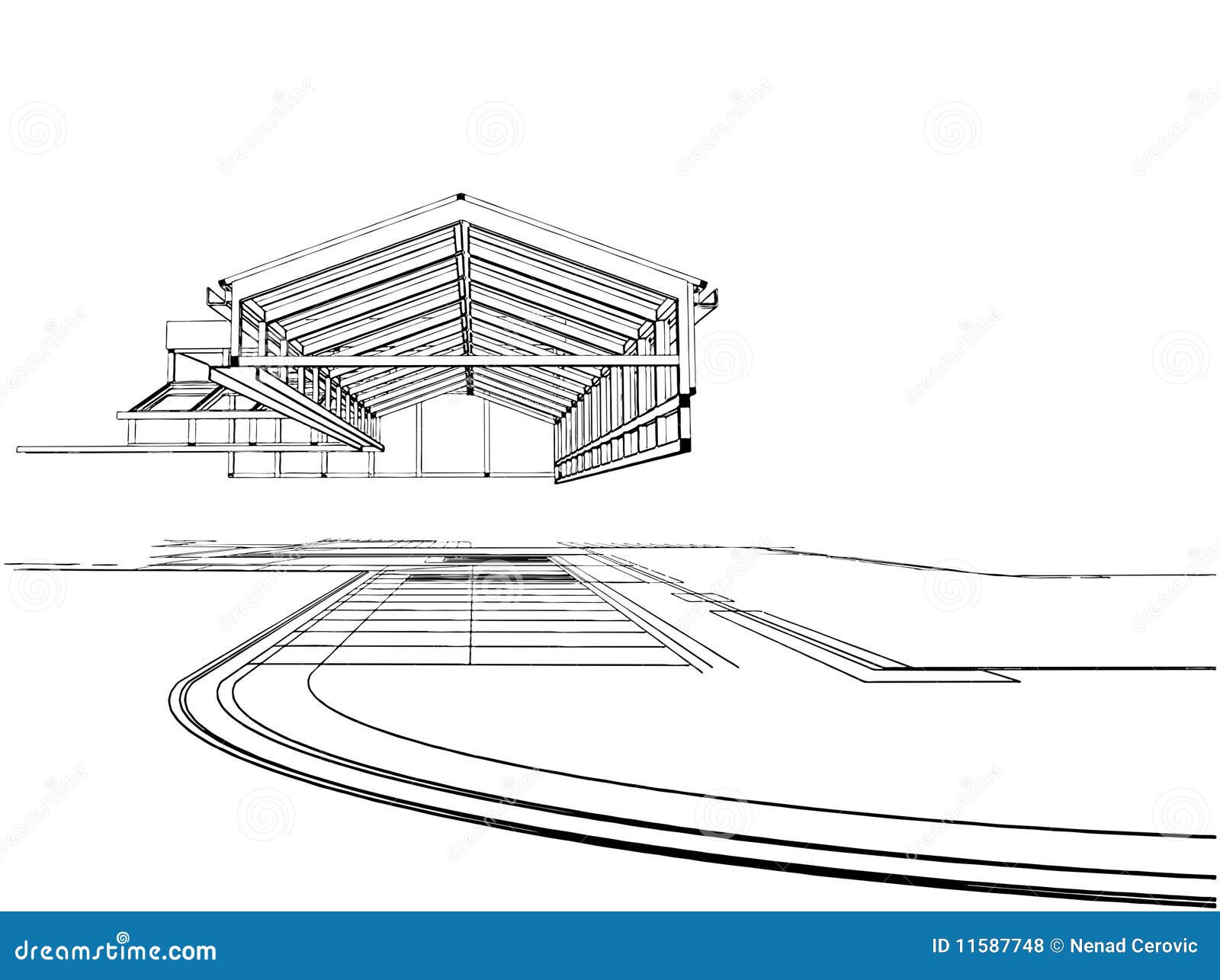 Roof Construction Showing Rafters And Purlins Icon Illustration Cartoon ...