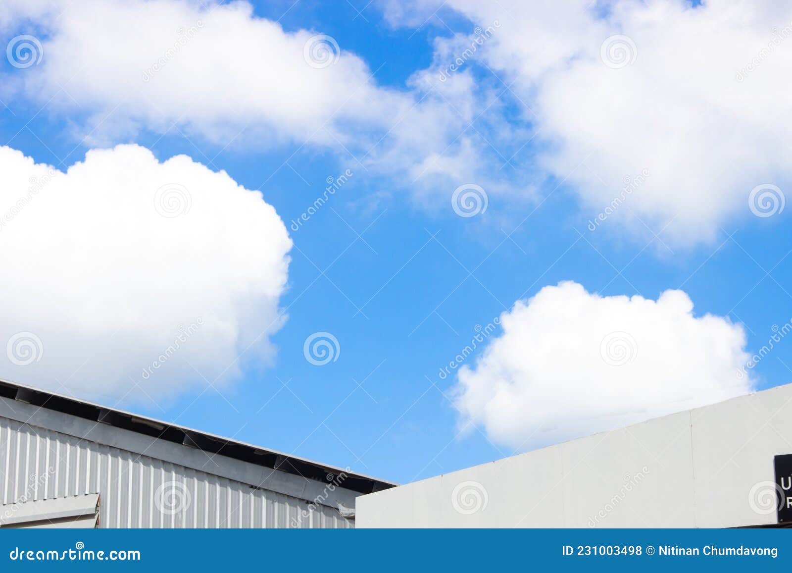 Roof Corner Clear Blue Sky Background Stock Photo - Image of grunge ...