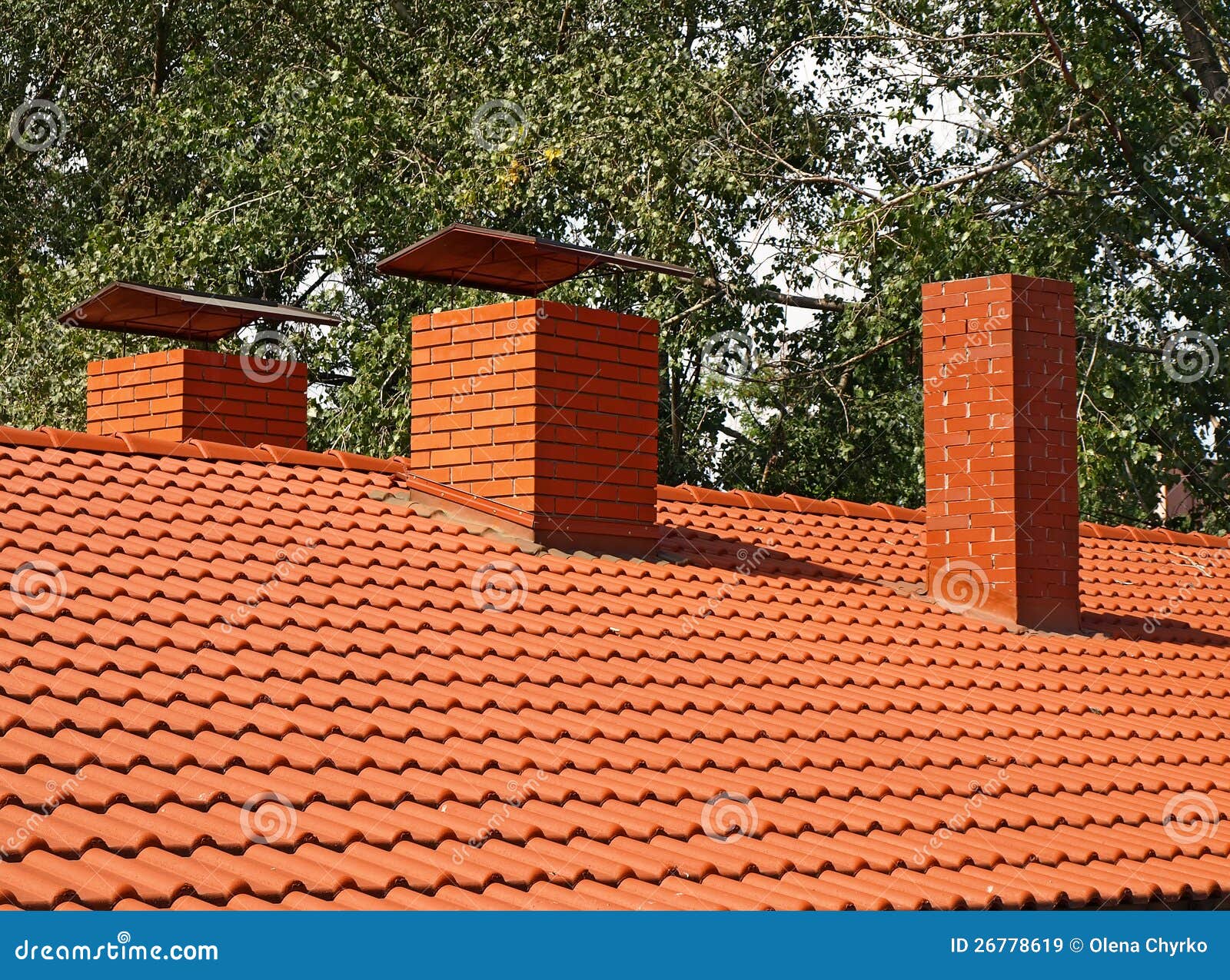 The Roof is Covered with Orange Tiles Stock Image - Image of detail ...
