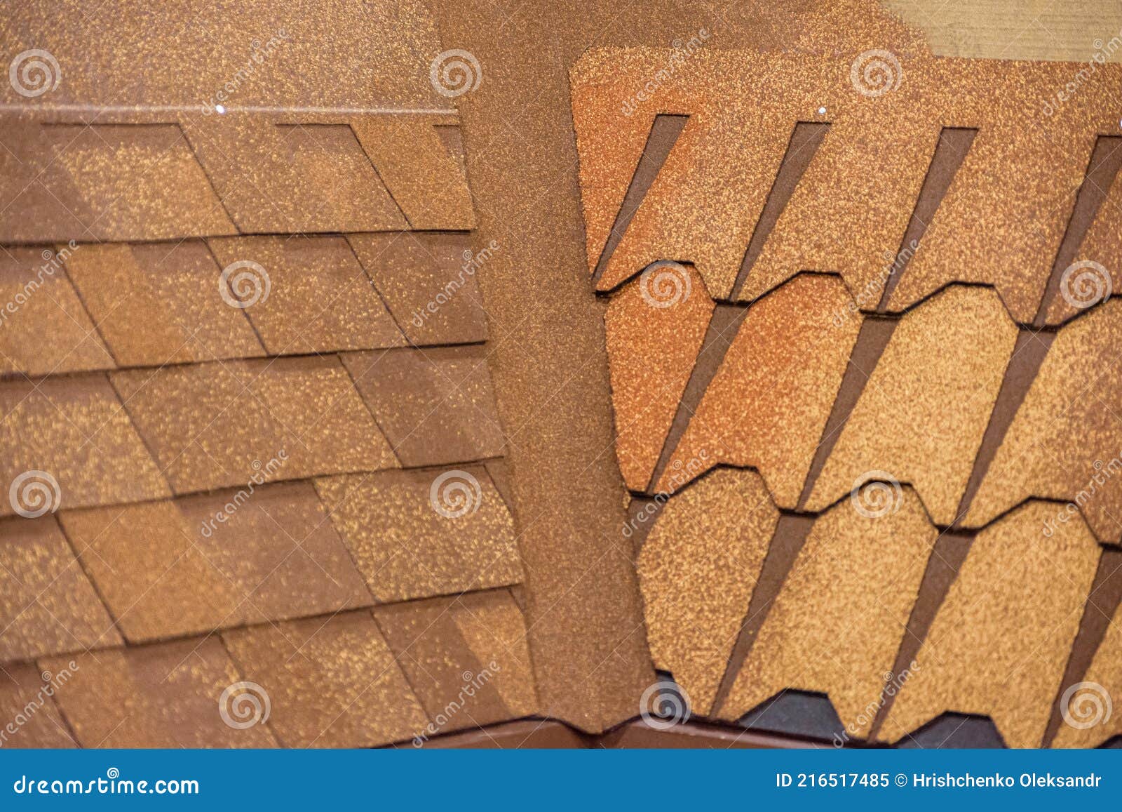 Roof Covering. Bituminous Roof Shingles Stock Image - Image of detail ...