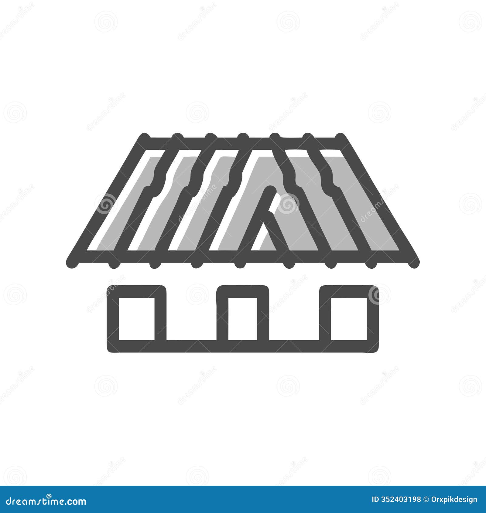 Roof Decking Icon for Construction Projects Stock Illustration ...