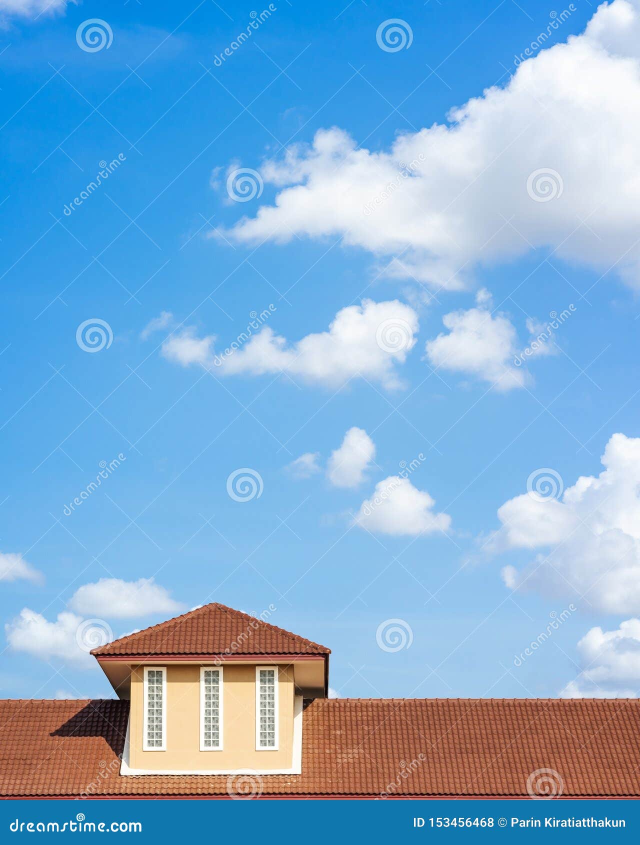 Roof of Detached House with Blue Sky and Cloud Stock Photo - Image of ...