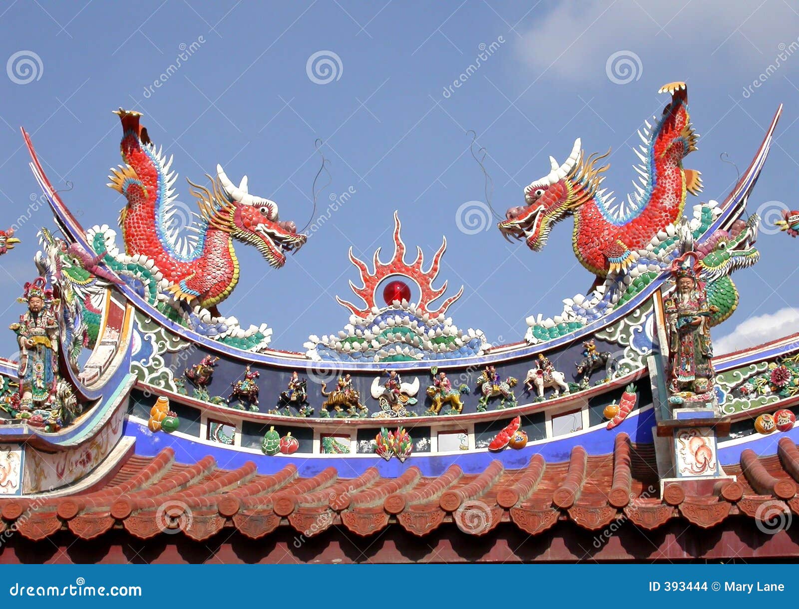 Roof Dragons stock photo. Image of spirituality, oriental - 393444