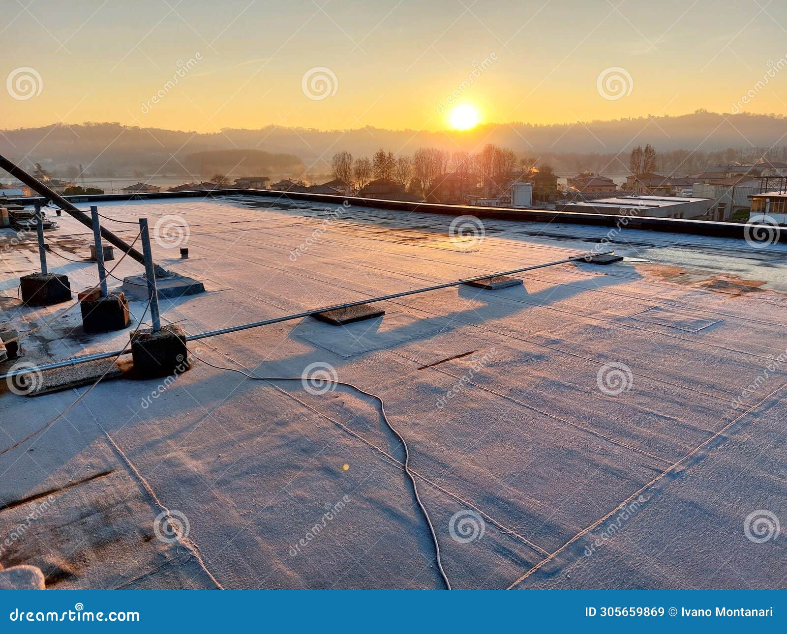 Roof in Early Cold Morning. Stock Image - Image of cold, morning: 305659869