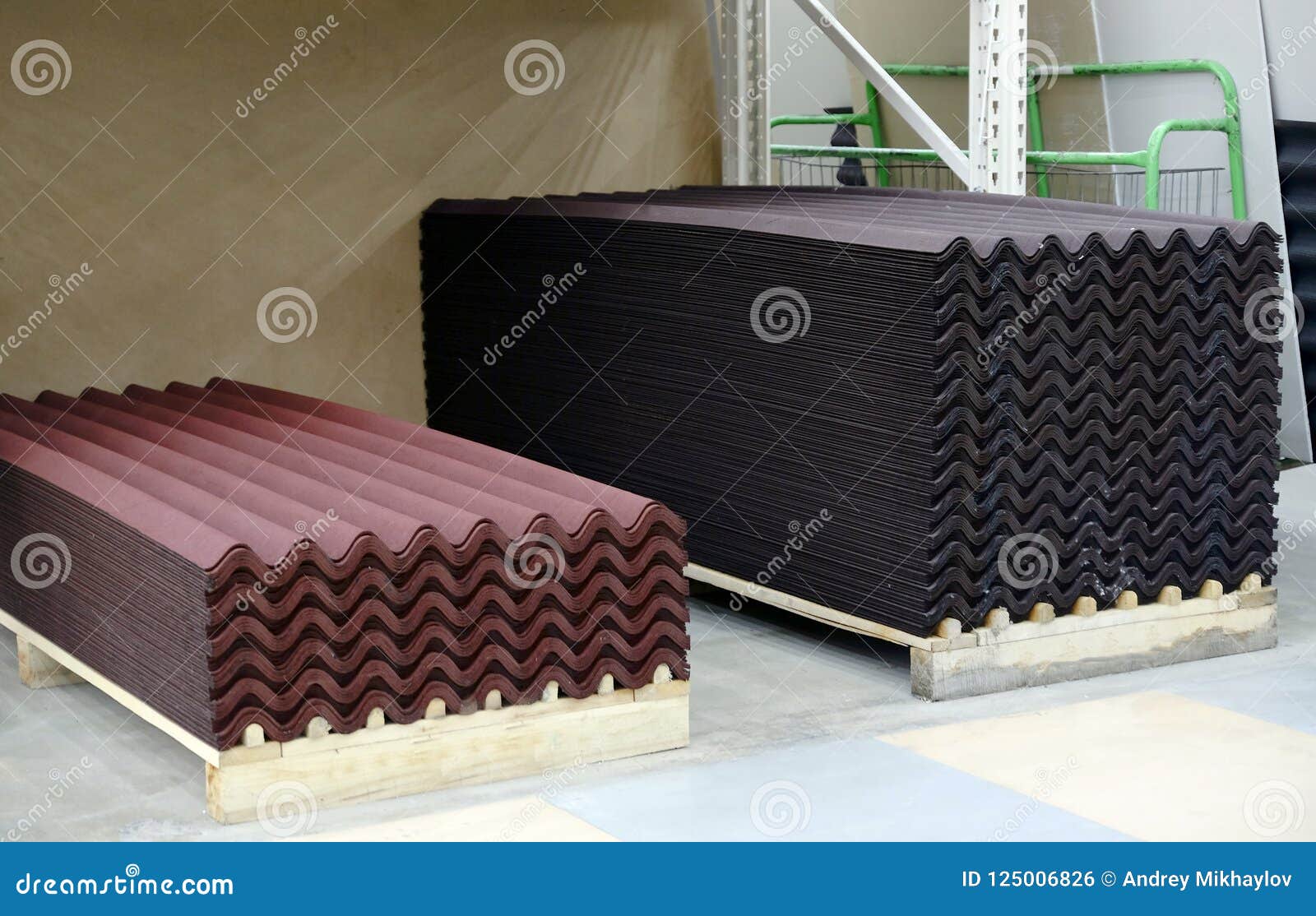 Elements of a Roof in a Warehouse are Packed by a Stack Stock Photo ...