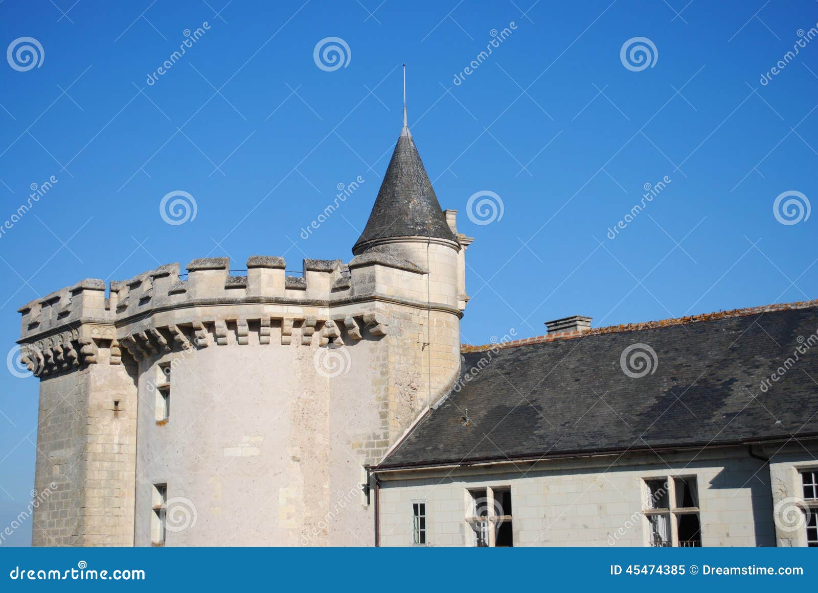 The Roof and Facade of the Castle Stock Image - Image of facade, spire ...