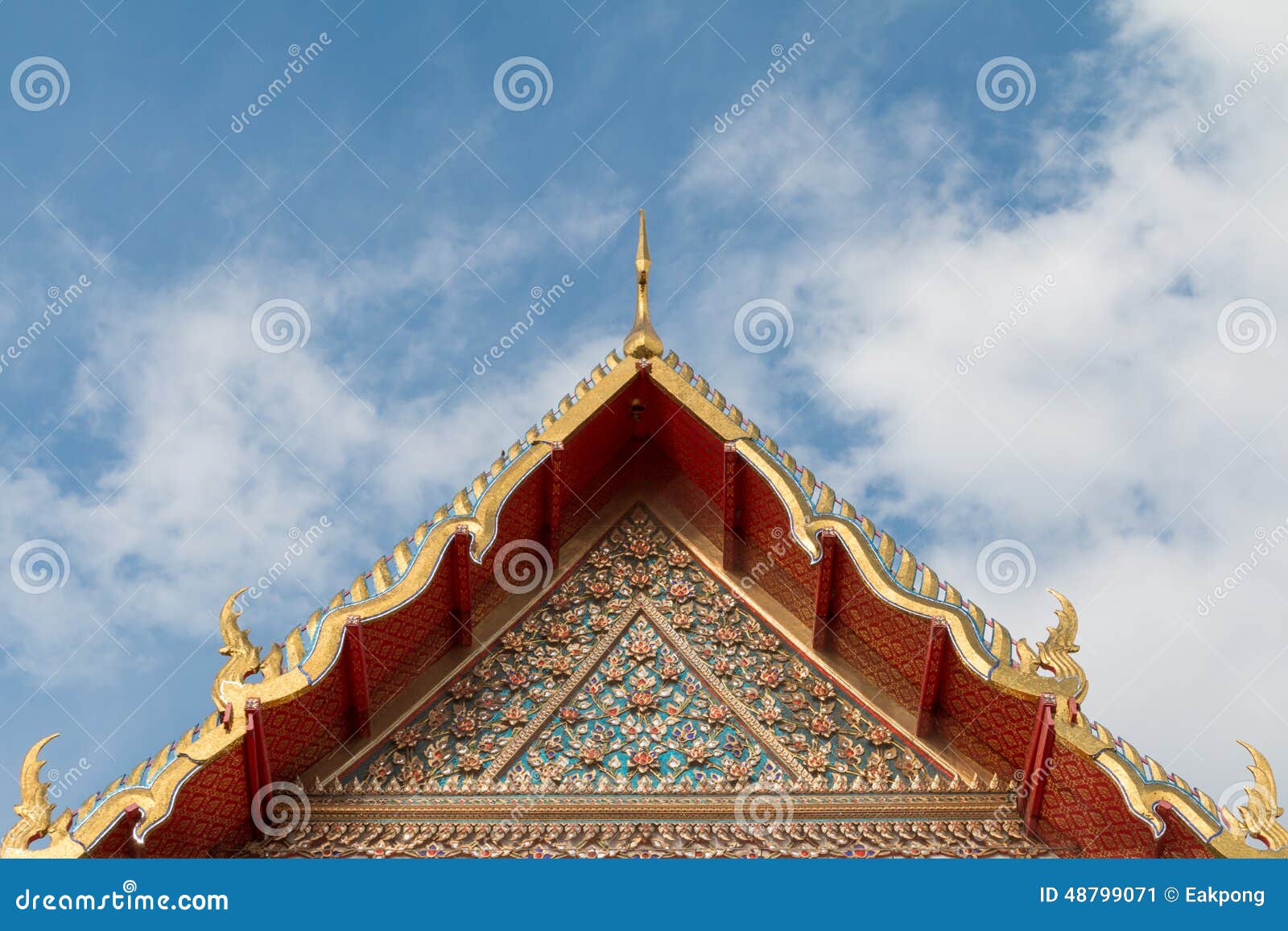 Roof Gable in Thai Style, Wat Pho, Thailand Stock Image - Image of ...