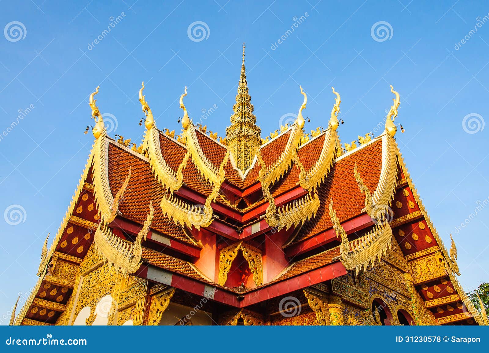 Roof gable in Thai style stock photo. Image of material - 31230578