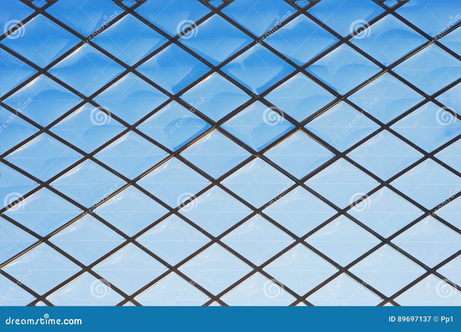 Roof Glass Modern Windows Metal Grid Blue Sky Pattern Stock Image ...
