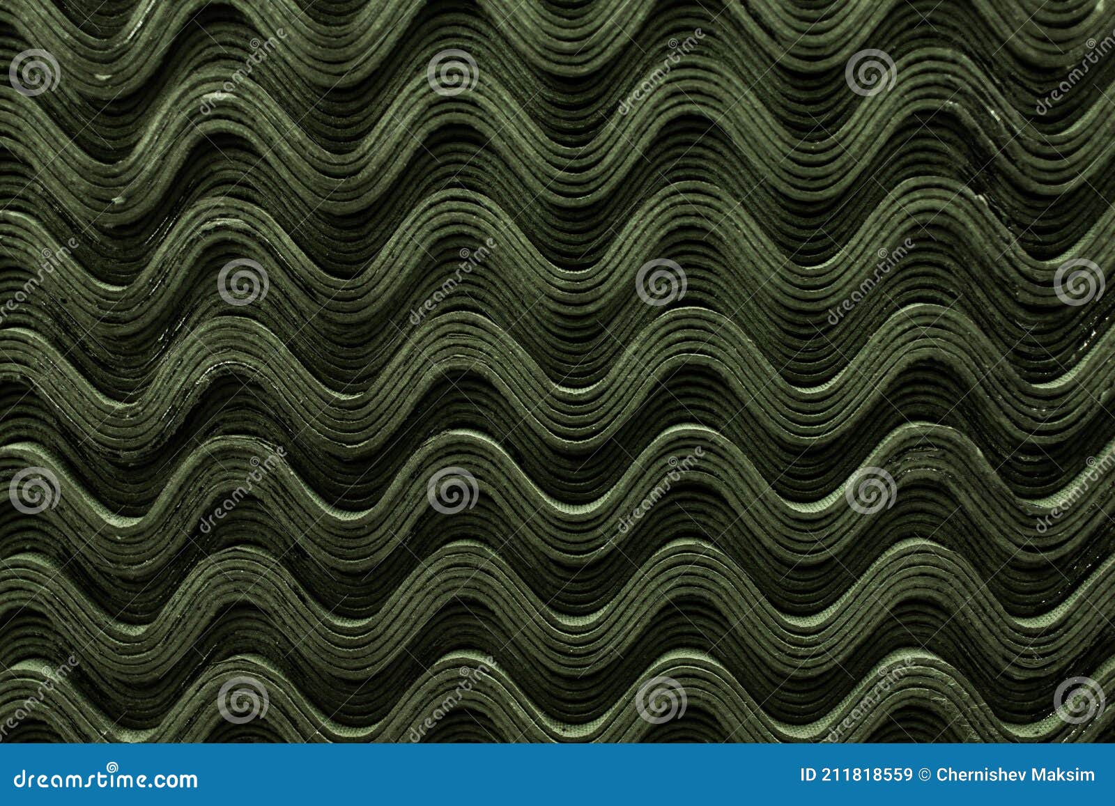 Roof Green Slate Tiles Pattern Wave Texture Stock Image - Image of ...