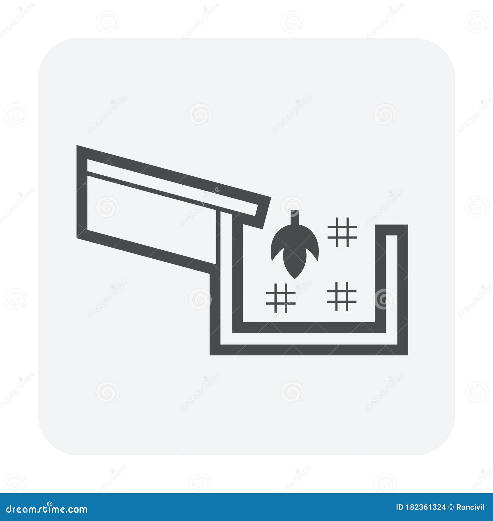 Gutter cleaning icon stock vector. Illustration of piping - 182361324