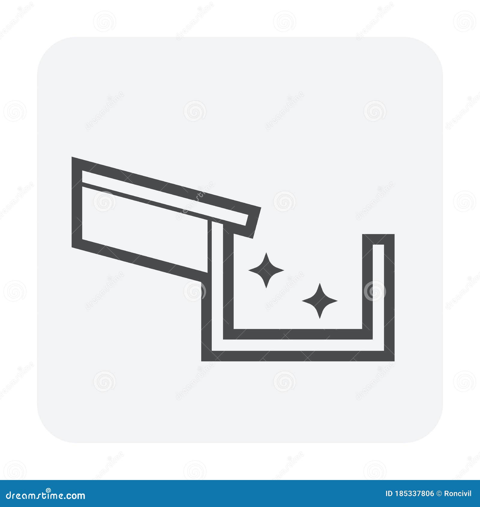 Gutter cleaning icon stock vector. Illustration of chores - 185337806