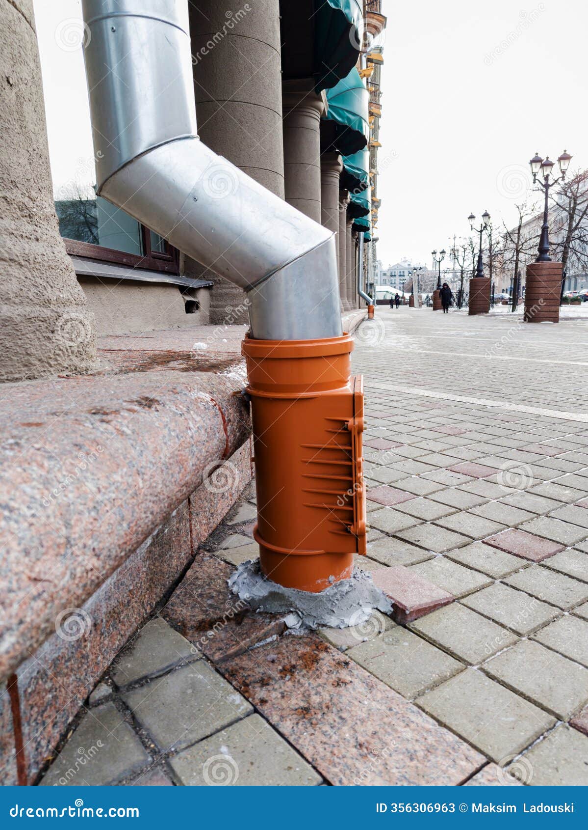 Roof gutter and downpipe stock image. Image of residential - 356306963