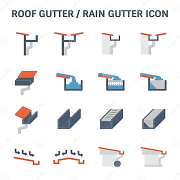 Roof Gutter Icon stock vector. Illustration of house - 124906499