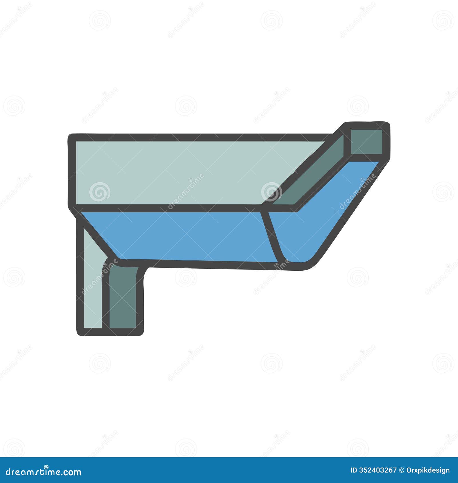 Roof Gutter End Cap Icon for Drainage Stock Illustration - Illustration ...