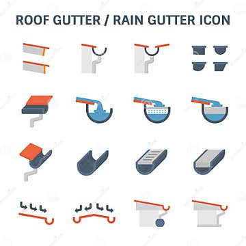 Roof Gutter Icon stock vector. Illustration of piping - 121112803