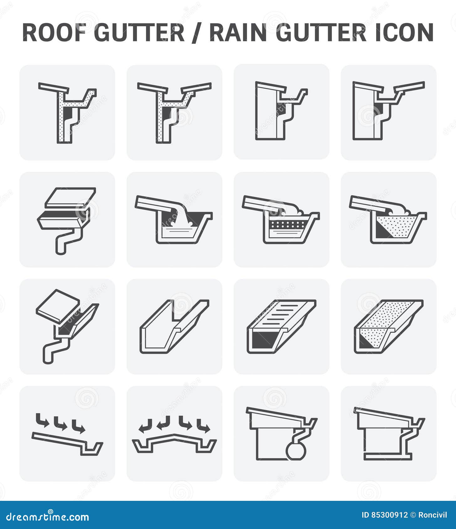 Roof Gutter Icon stock vector. Illustration of closeup - 85300912