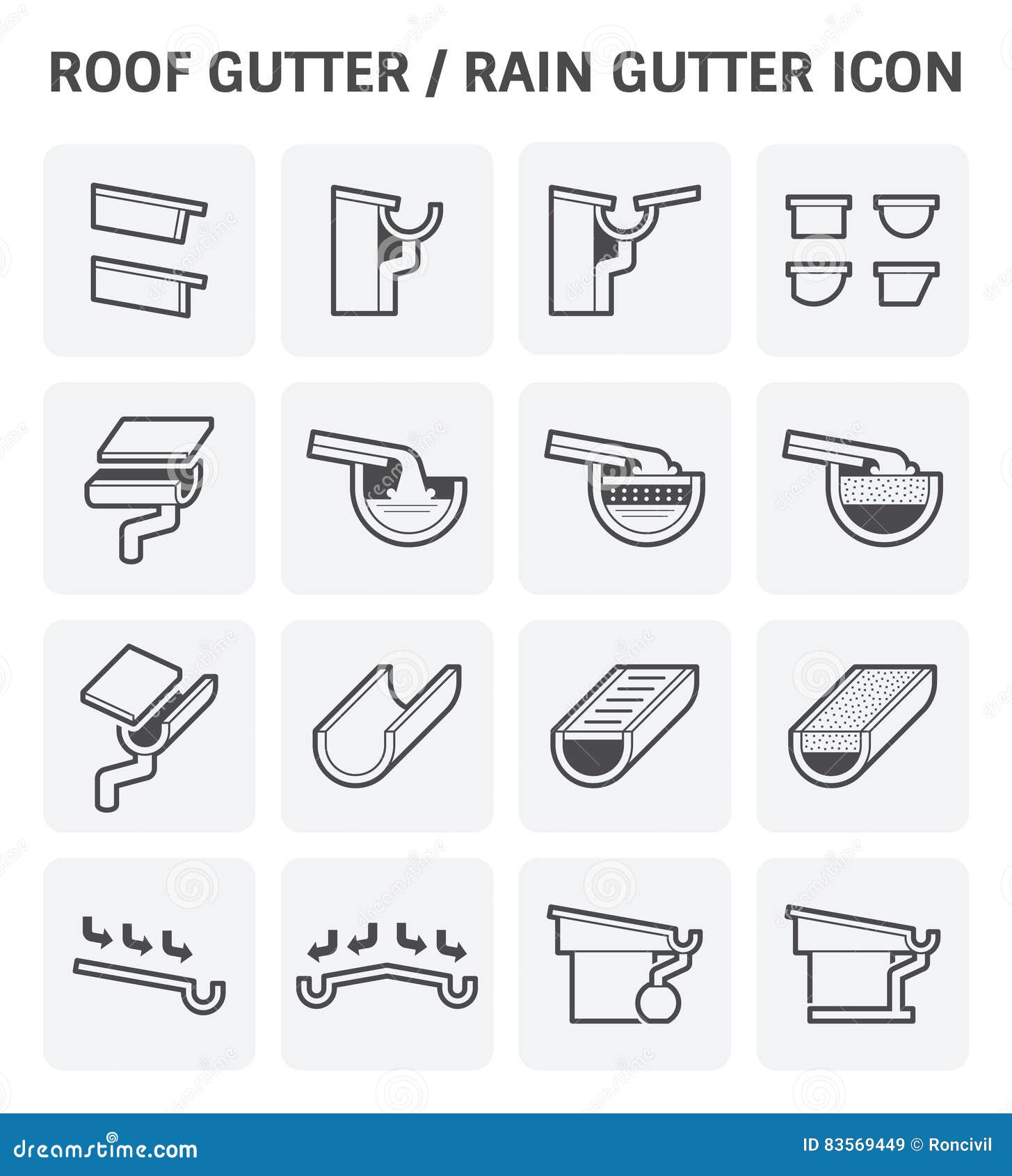 Roof gutter icon stock vector. Illustration of icon, architecture ...