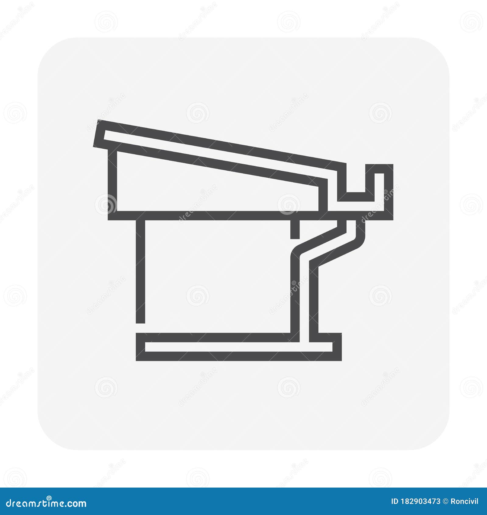 Roof gutter icon stock vector. Illustration of shoot - 182903473