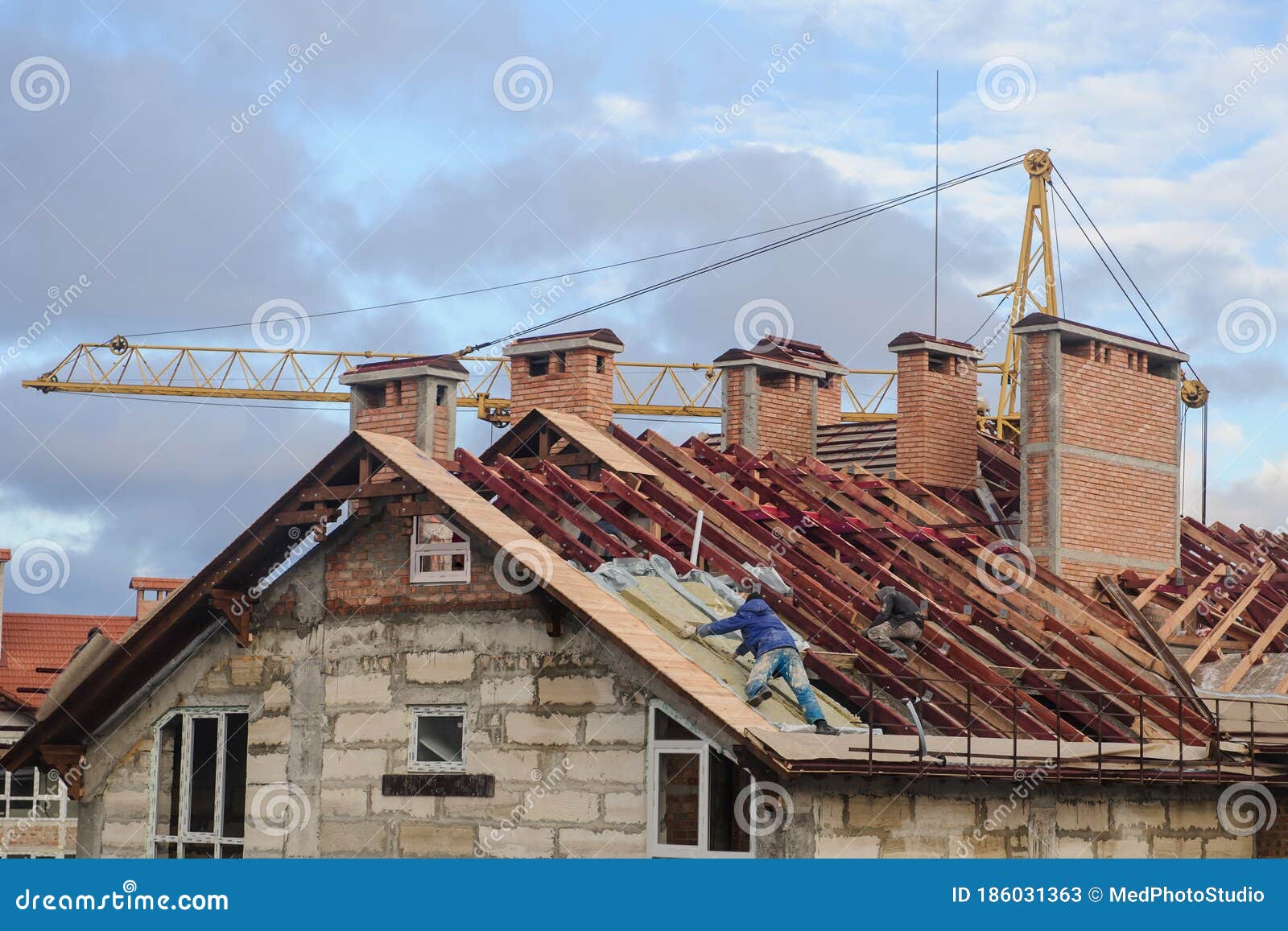 The Roof of a High Building Stock Image - Image of construction ...