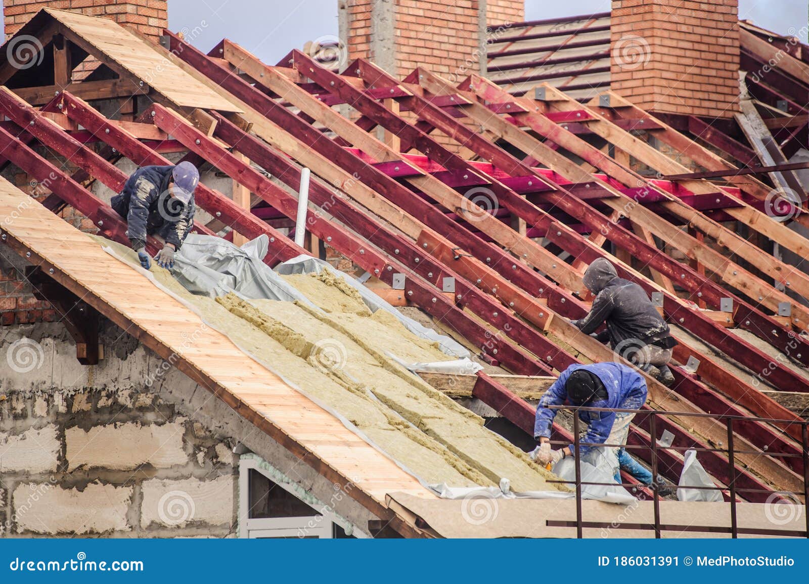 The Roof of a High Building Stock Image - Image of residential, clay ...