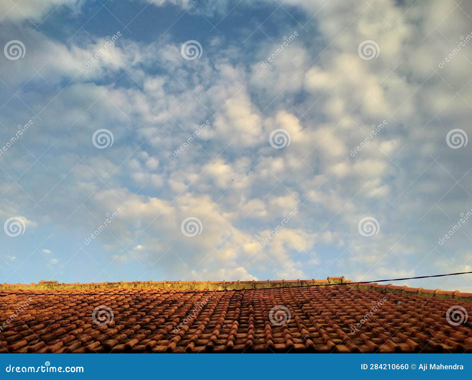 Roof of House with Beautiful Clouds Morning Stock Photo - Image of ...
