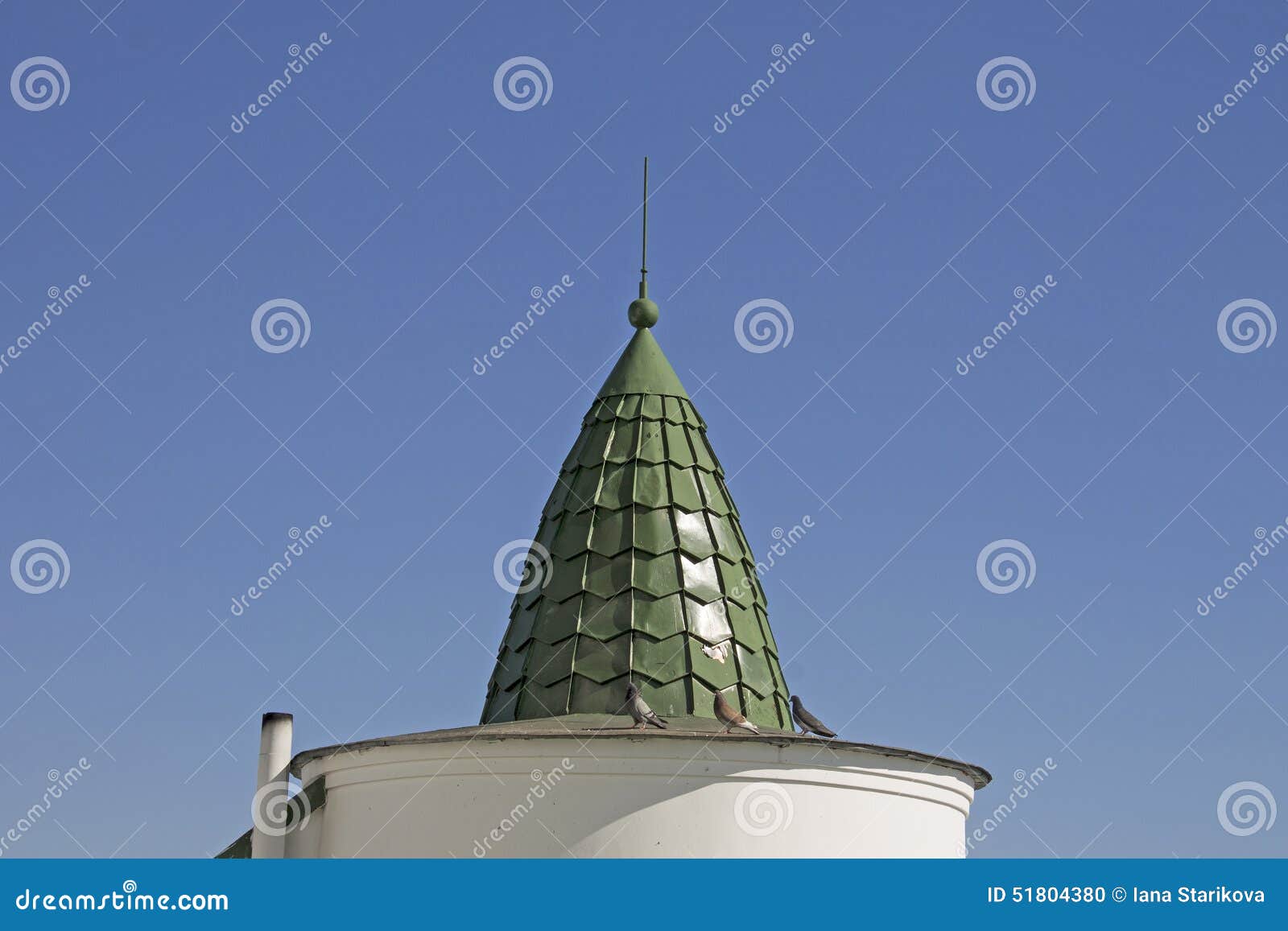Roof of the House in Form a Cone Stock Photo - Image of block, sunset ...
