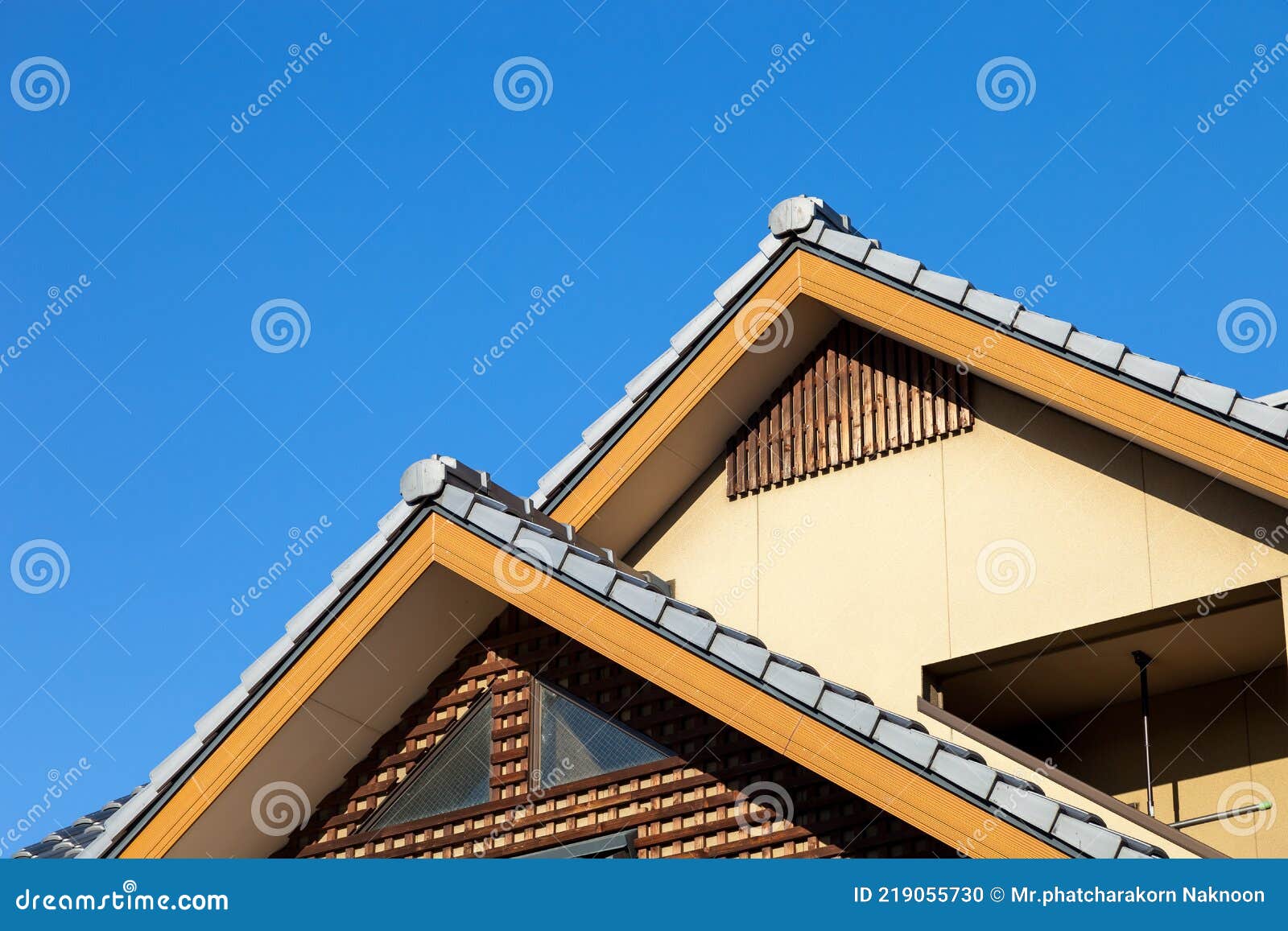 The Roof of the House with Nice Window Stock Photo - Image of lifestyle ...