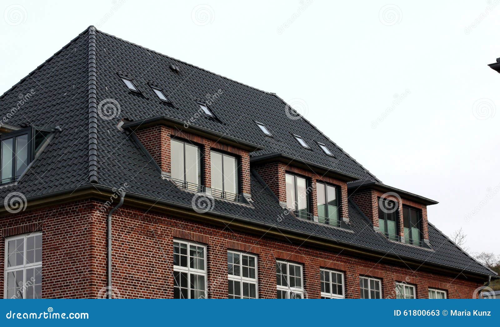 The Roof of the House with Nice Window. Stock Image - Image of paint ...