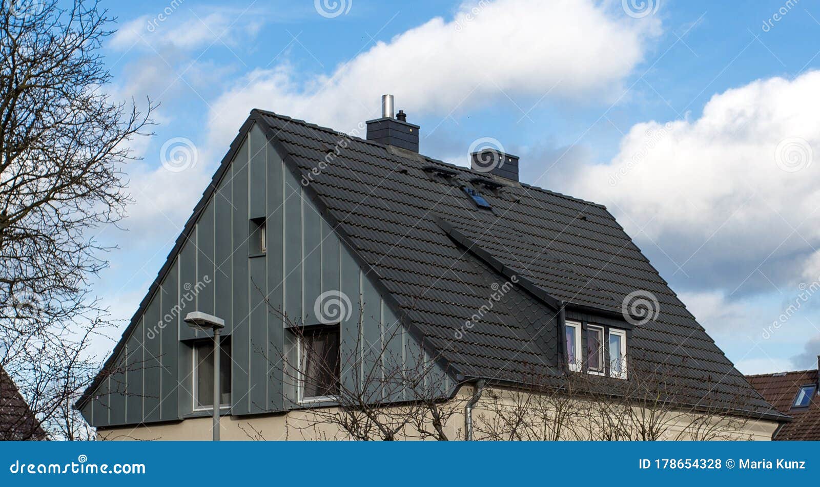 The Roof of the House with Window Stock Photo - Image of resident ...