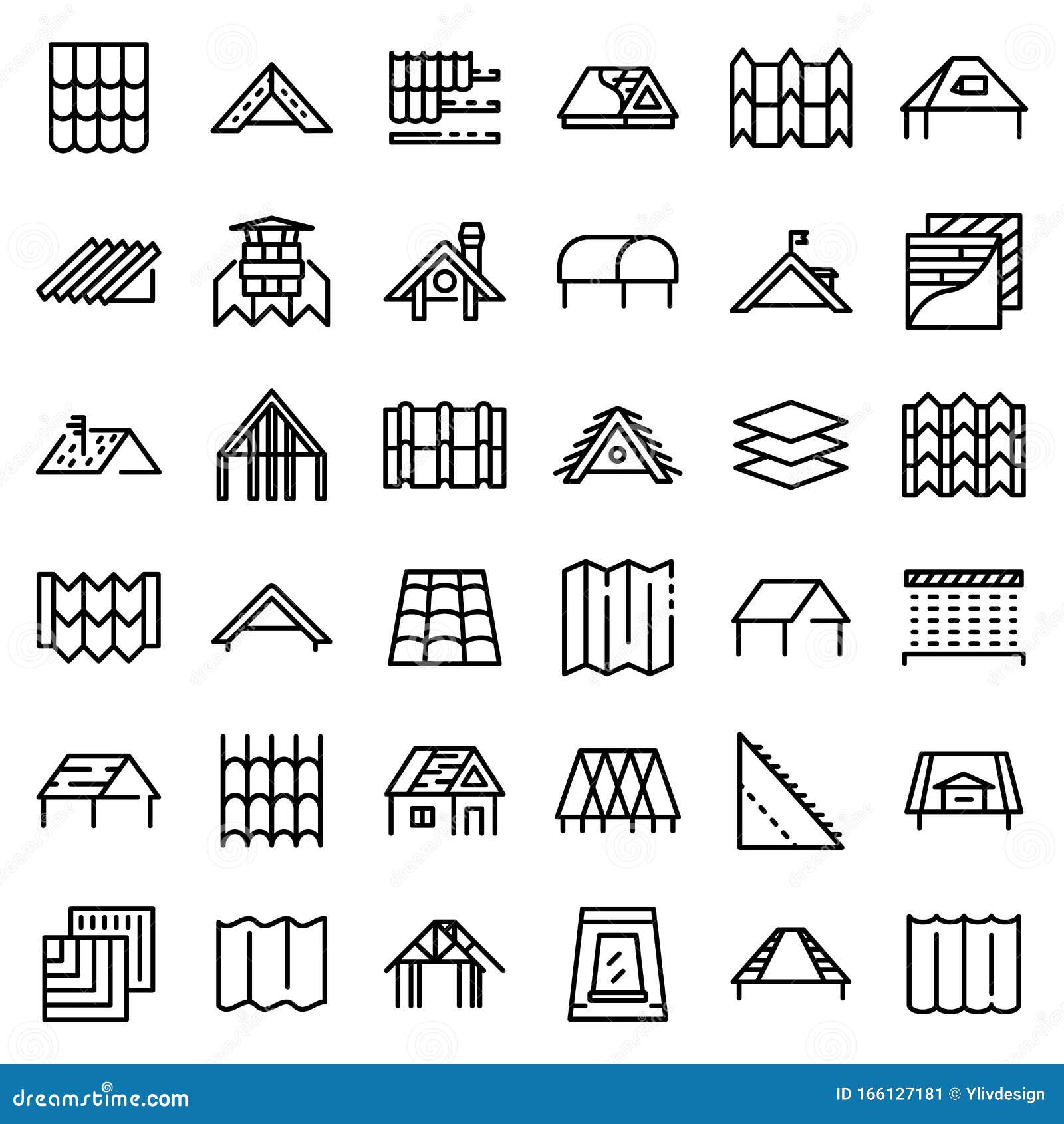 Roof Icons Set, Outline Style Stock Vector - Illustration of ... Roof Icons Set, Outline Style Stock Vector - Illustration of ...