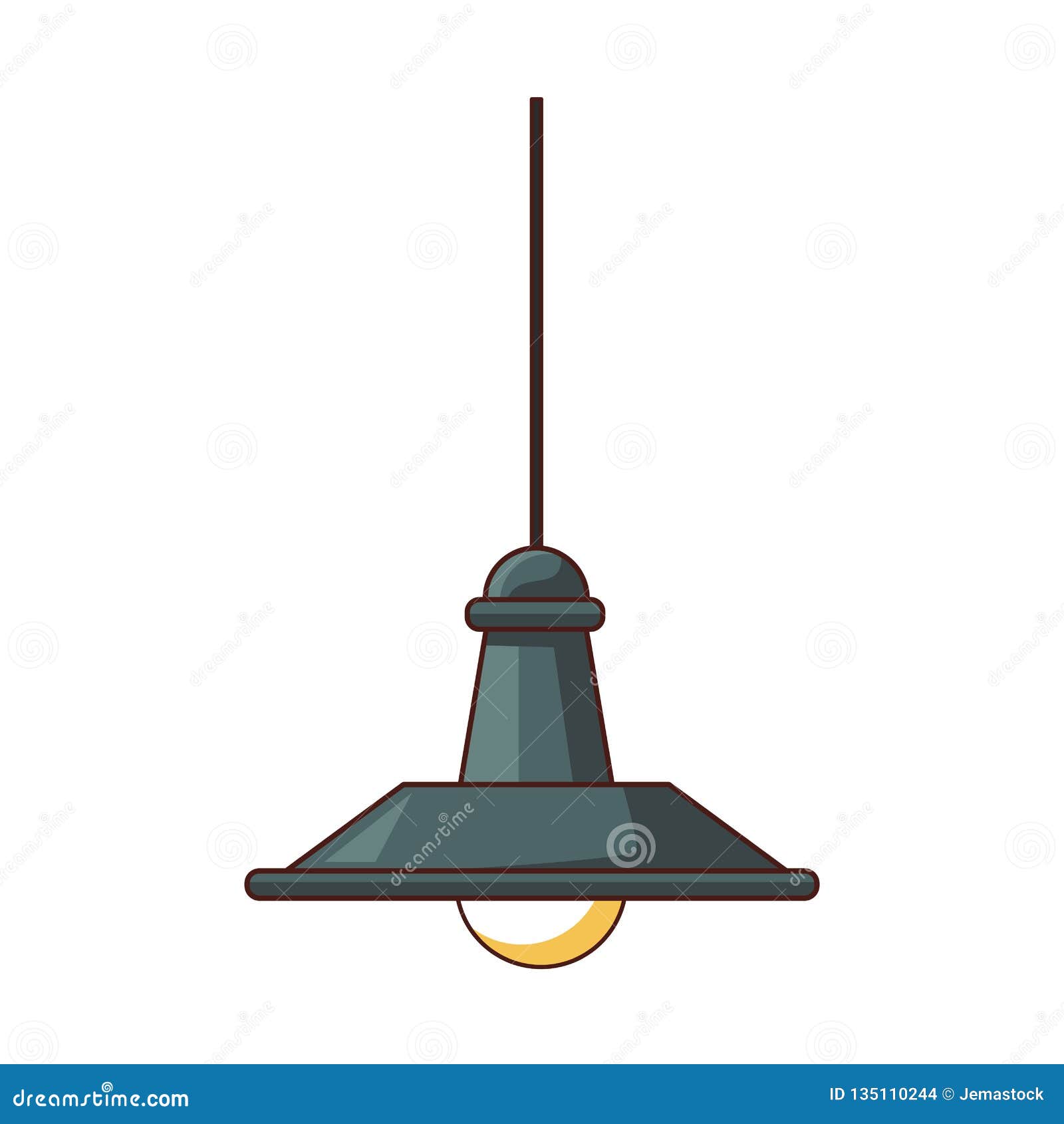Roof light lamp stock vector. Illustration of post, lamp - 135110244