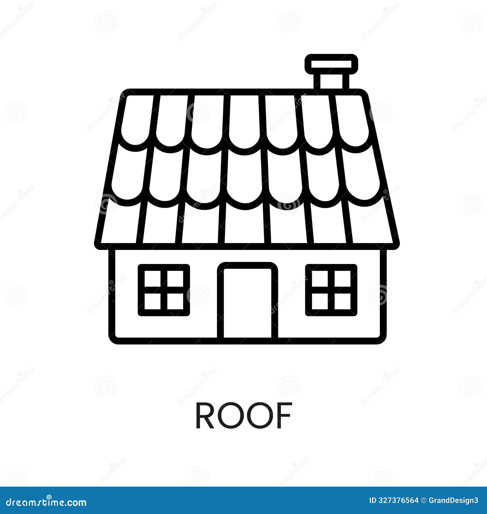 Roof Line Vector Icon with Editable Stroke Stock Illustration ...