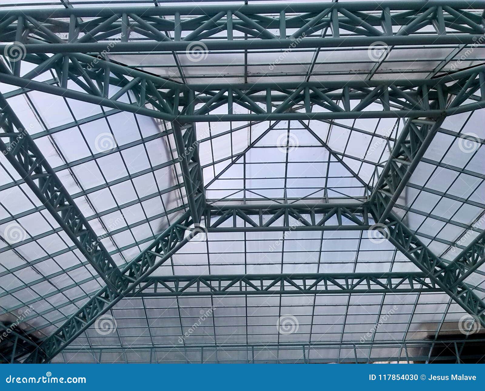 Contemporary Roof with Metal Structure Stock Photo - Image of light ...