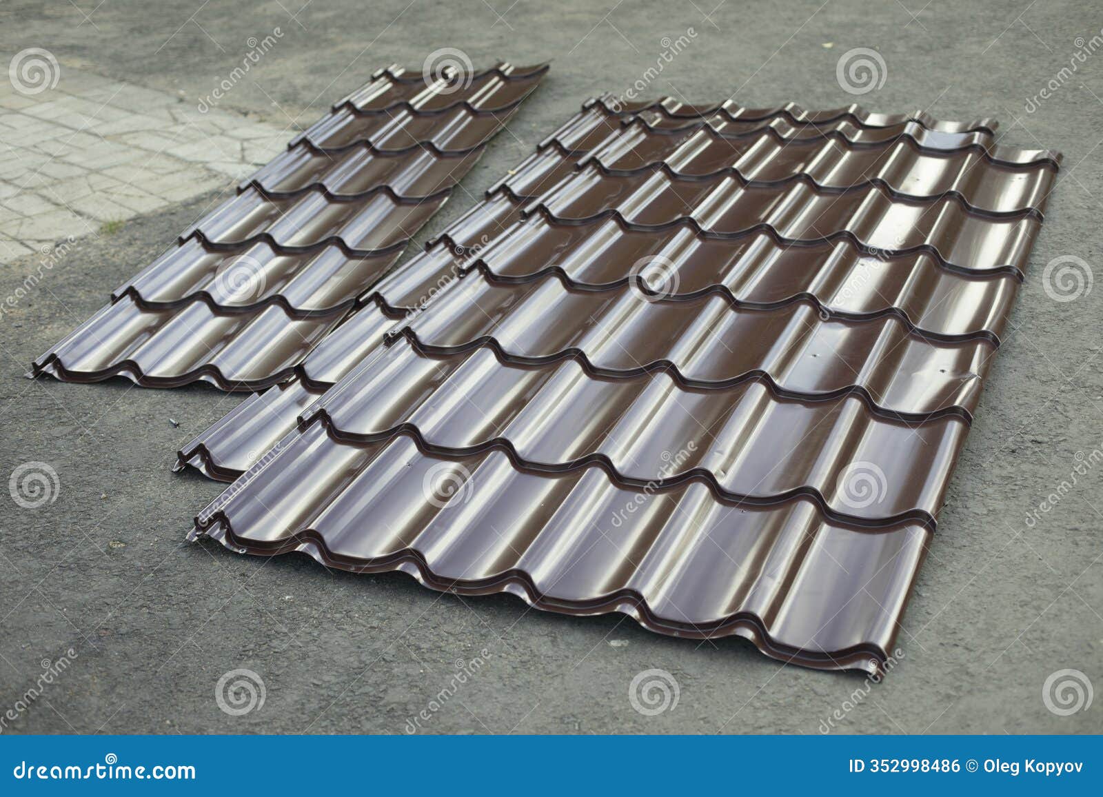 Roof material. Tile roof stock photo. Image of invention - 352998486