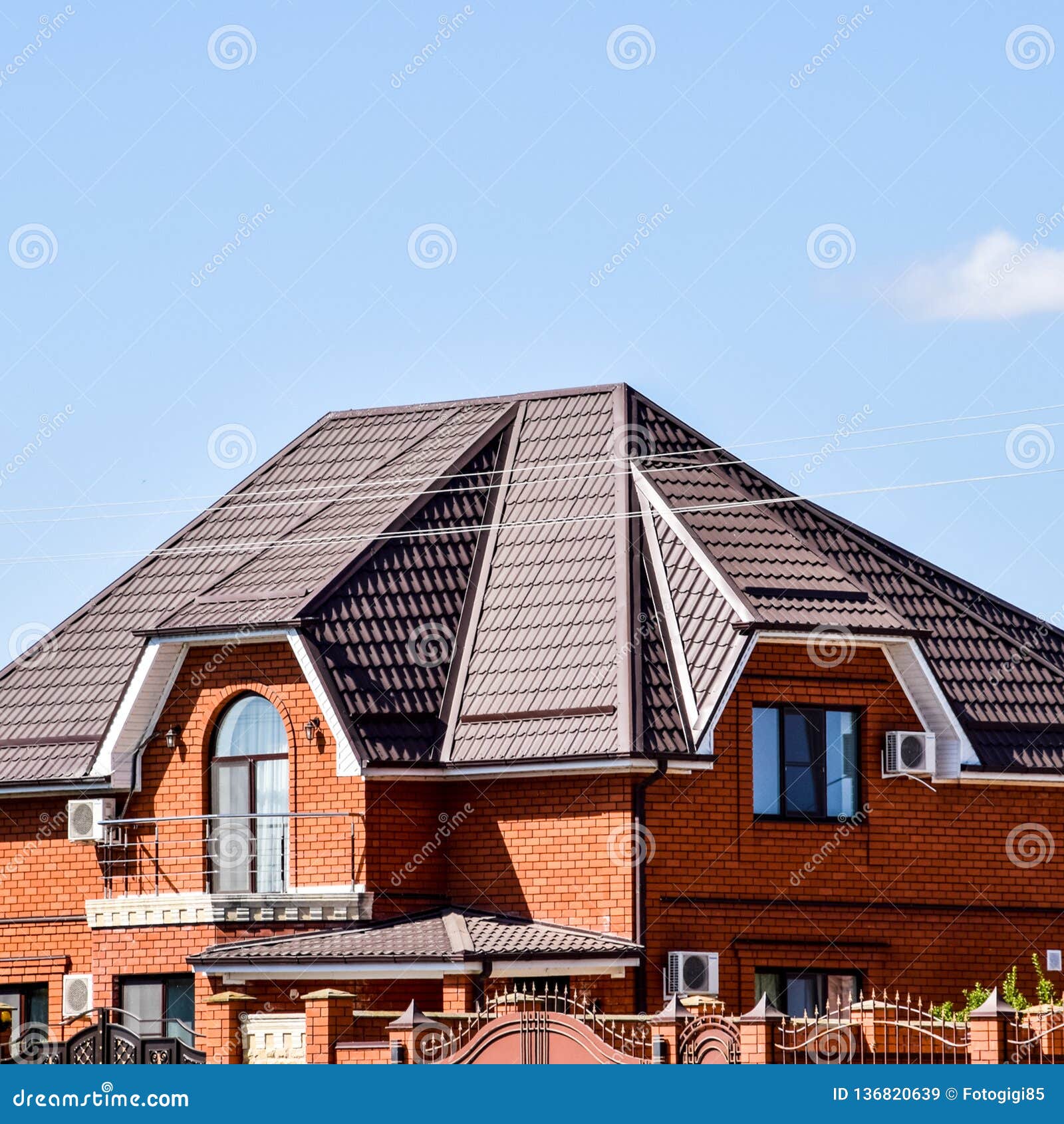 Roof metal sheets stock image. Image of metal, packet - 136820639