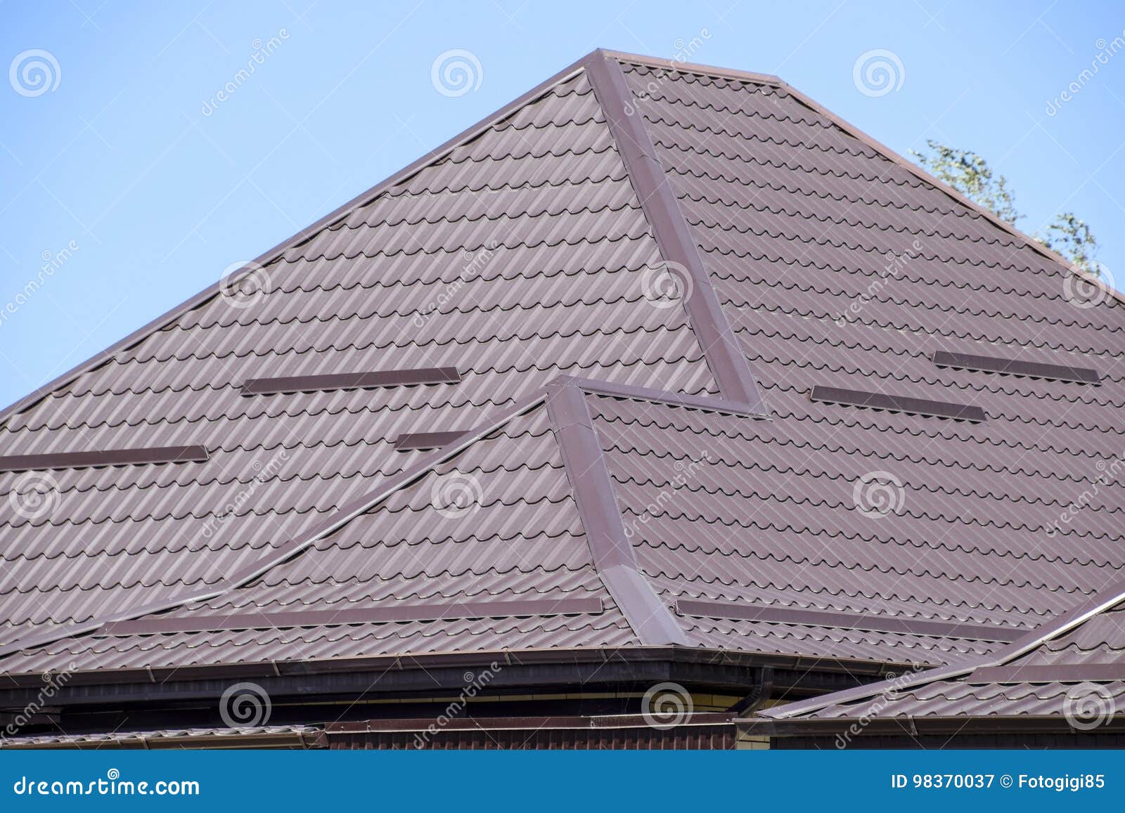 Roof metal sheets stock image. Image of renovation, style - 98370037