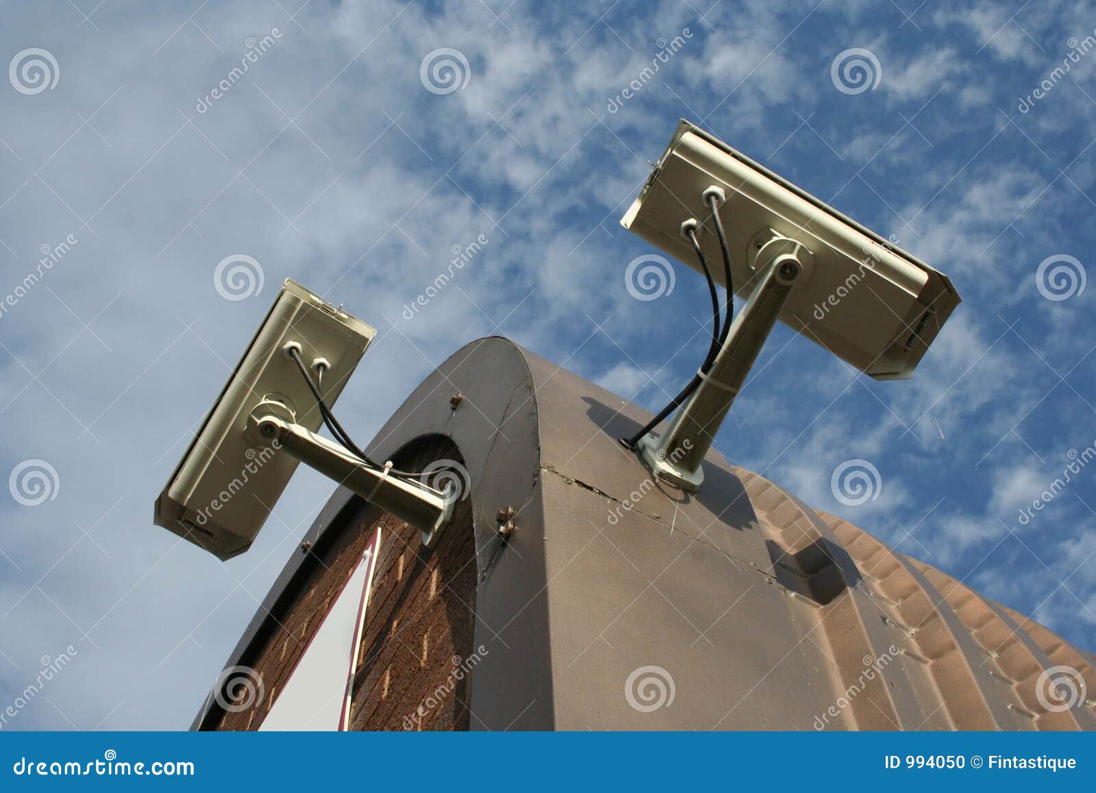 Roof mounted CCTV cameras stock photo. Image of spying - 994050
