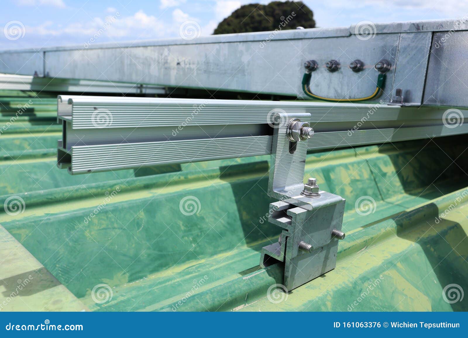 Roof Mounting Kits Clamp Type Supporting Electrical Wireway Stock Photo ...