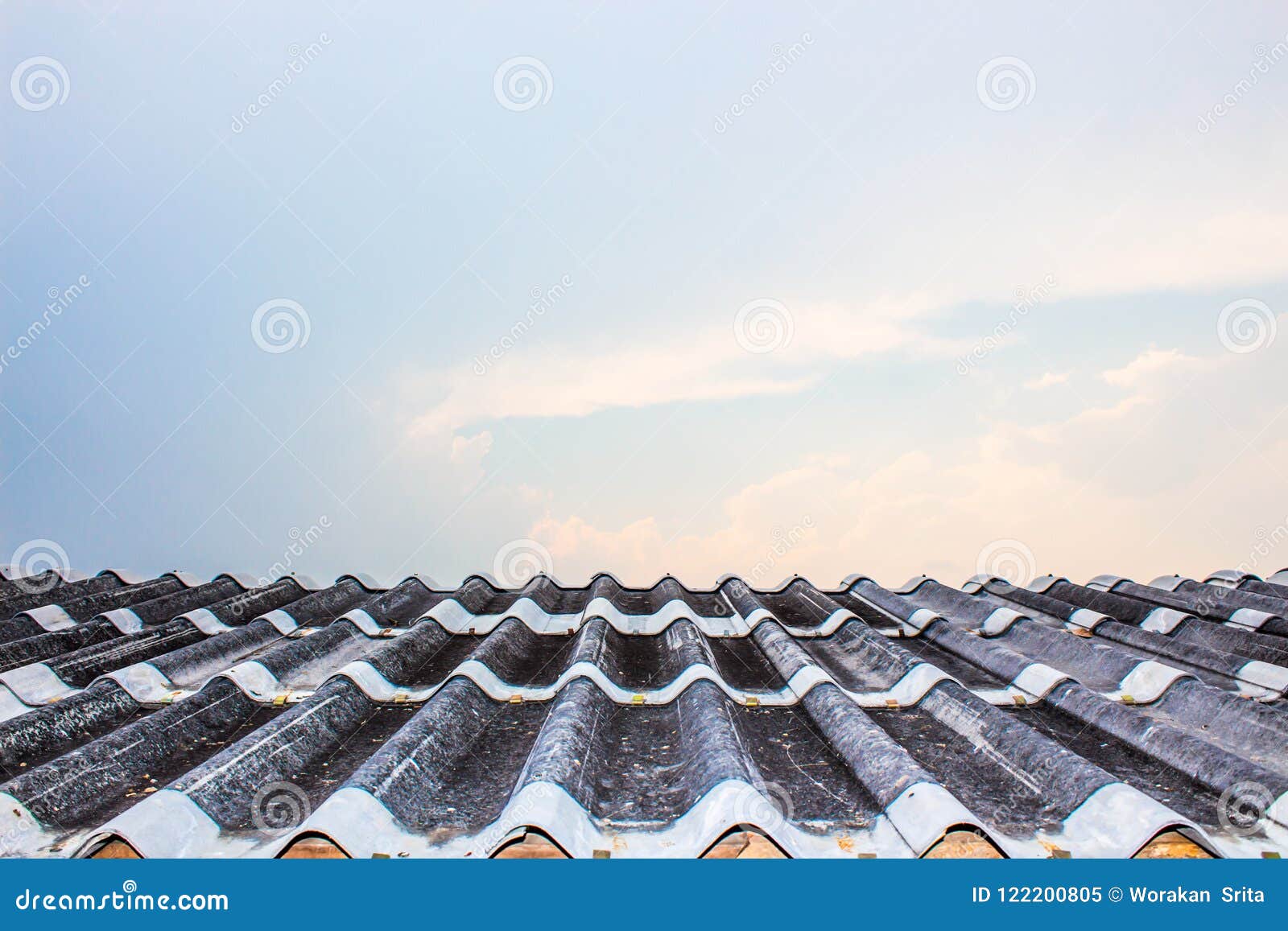Roof on Blue Sky Background Stock Image - Image of tile, exterior ...