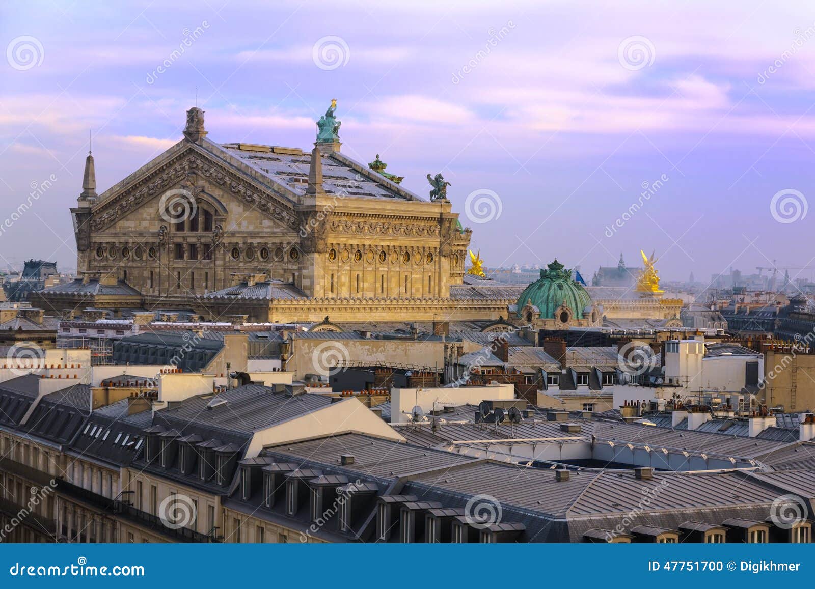 Roof of Opera Garnier stock photo. Image of illumination - 47751700