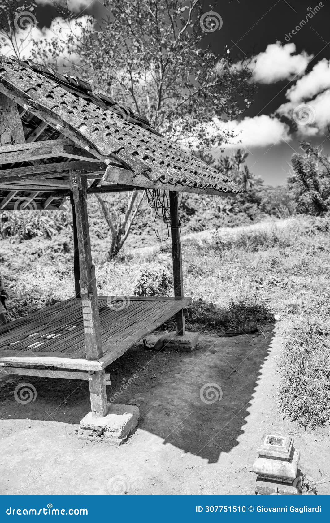 A Roof Protected Relax Zone in Bali, Indonesia Stock Photo - Image of ...