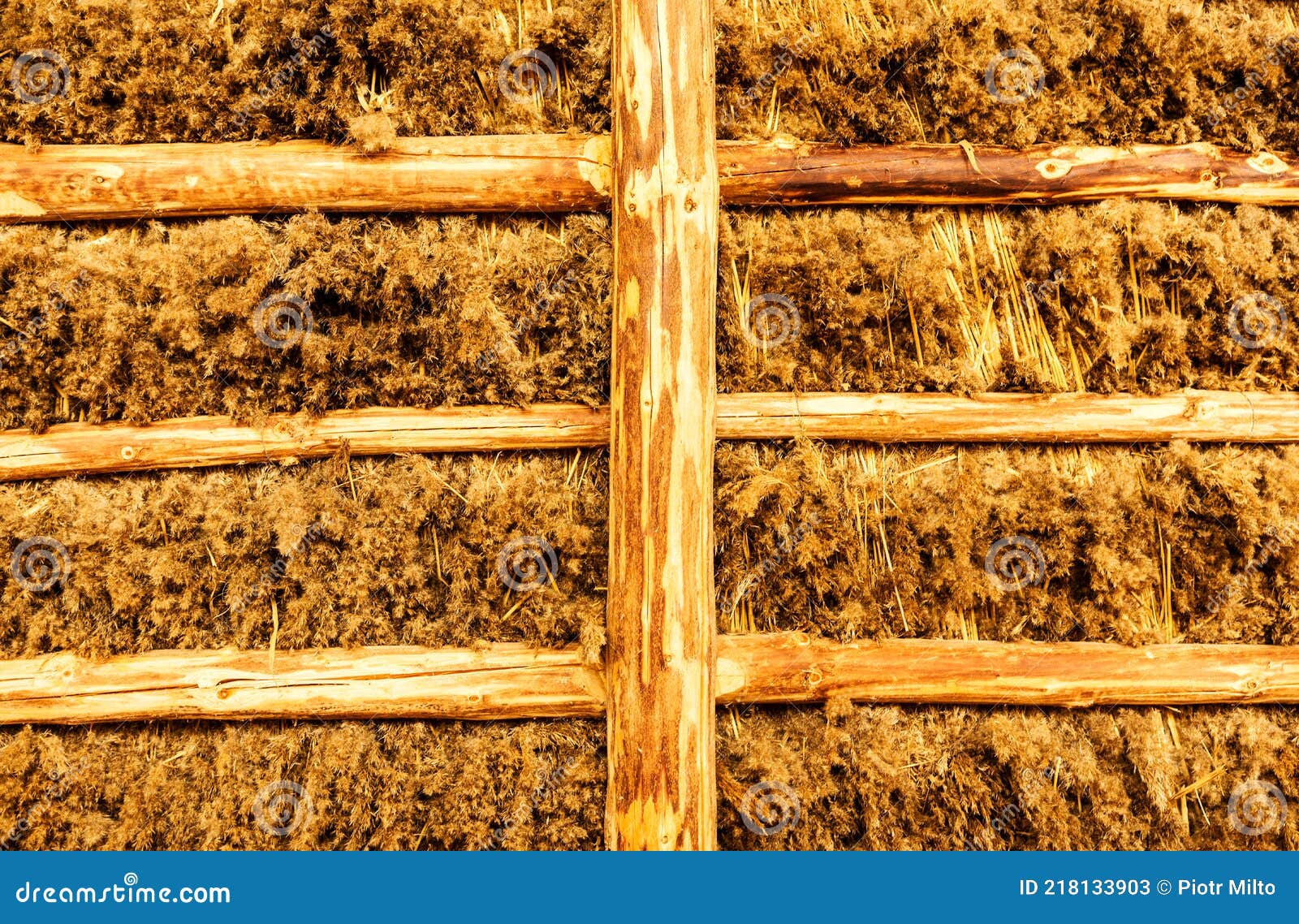 Roof Rafters Texture. Straw and Tree Stock Image - Image of retro ...