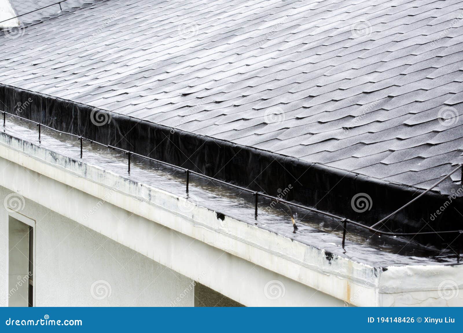 The roof in the rain stock photo. Image of roof, lightning - 194148426