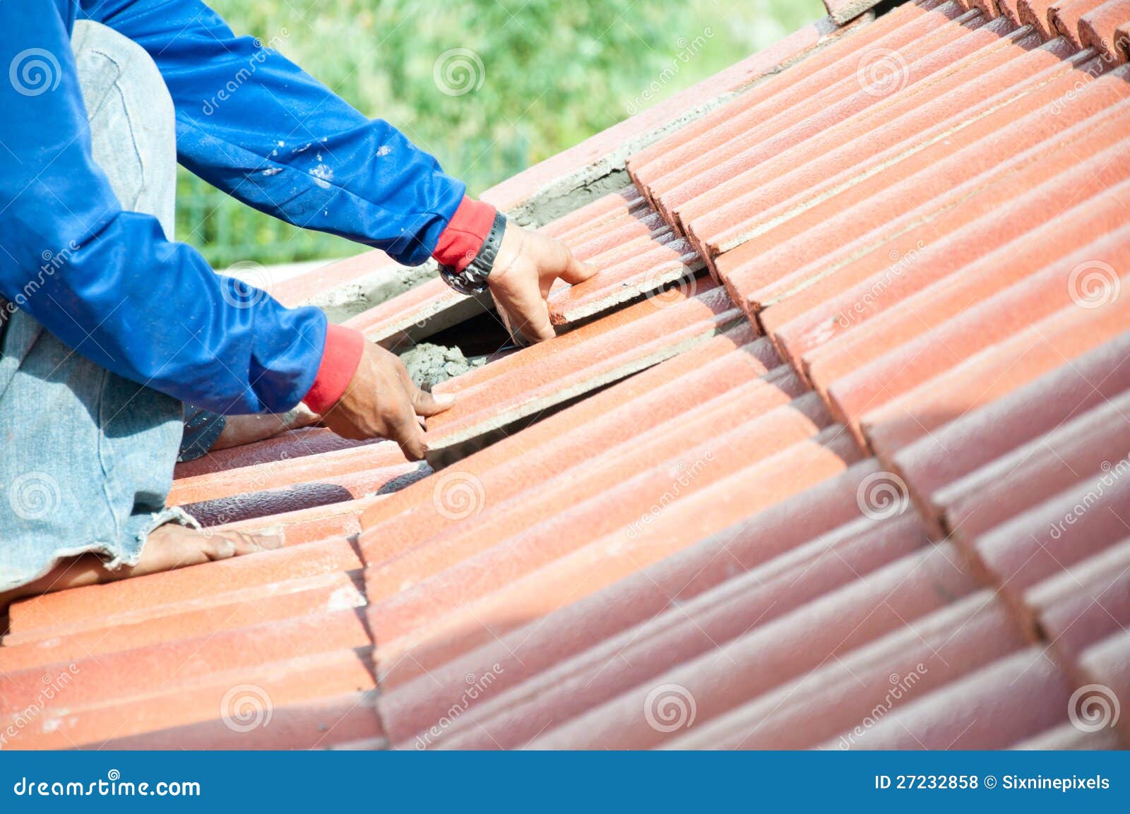 Roof repair stock photo. Image of roof, fixing, roofing - 27232858