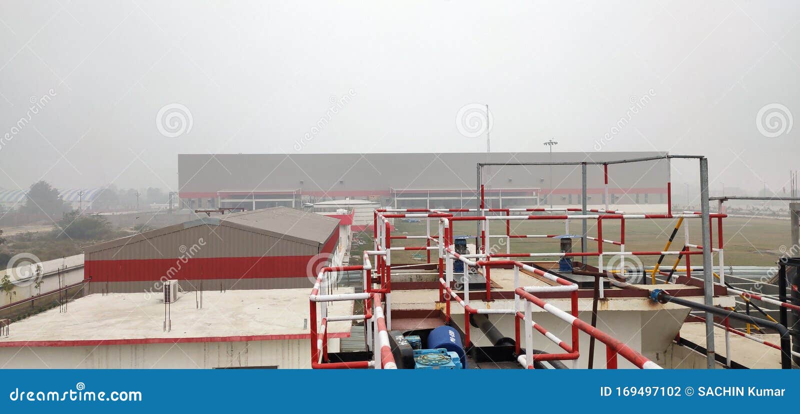 Roof Safety by Railing on Roof and Etp,wtp Area Stock Photo - Image of ...