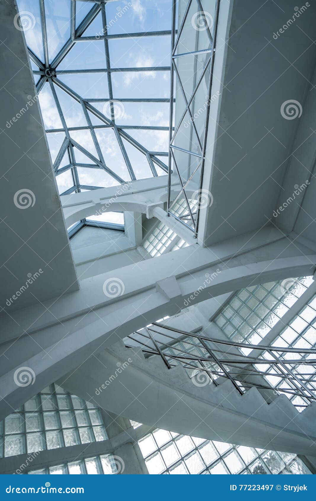 Roof Skylight Window in Sunny Day Stock Image - Image of open, clouds ...