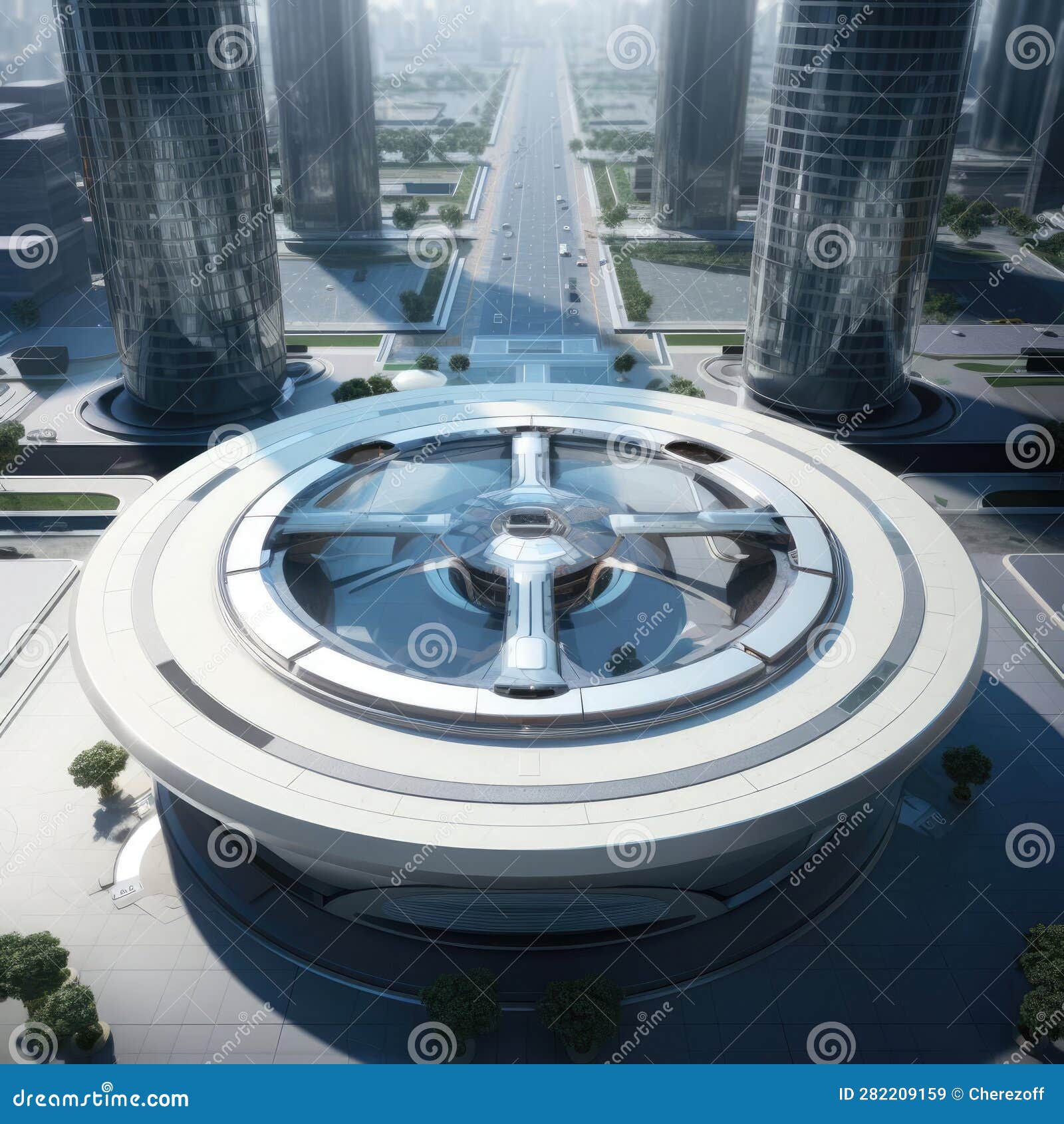 Skyscraper Top View, New Technologies Stock Illustration - Illustration ...